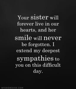 15+ Best Sympathy Messages for Loss of Sister - WishonDish